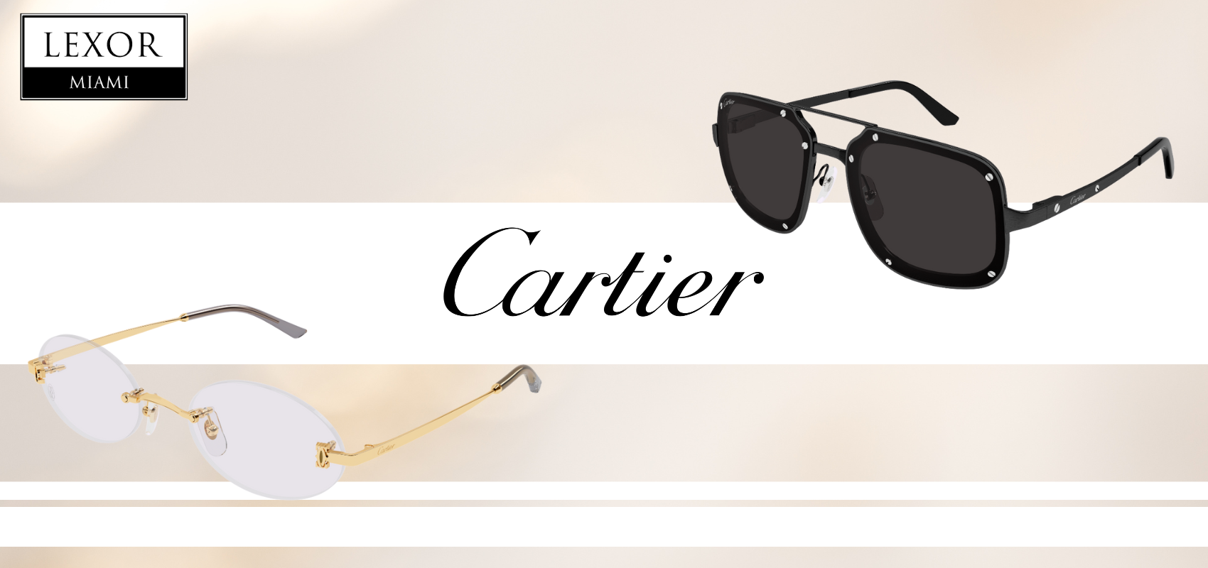 Premium Cartier Sunglasses Collection at Lexor Miami