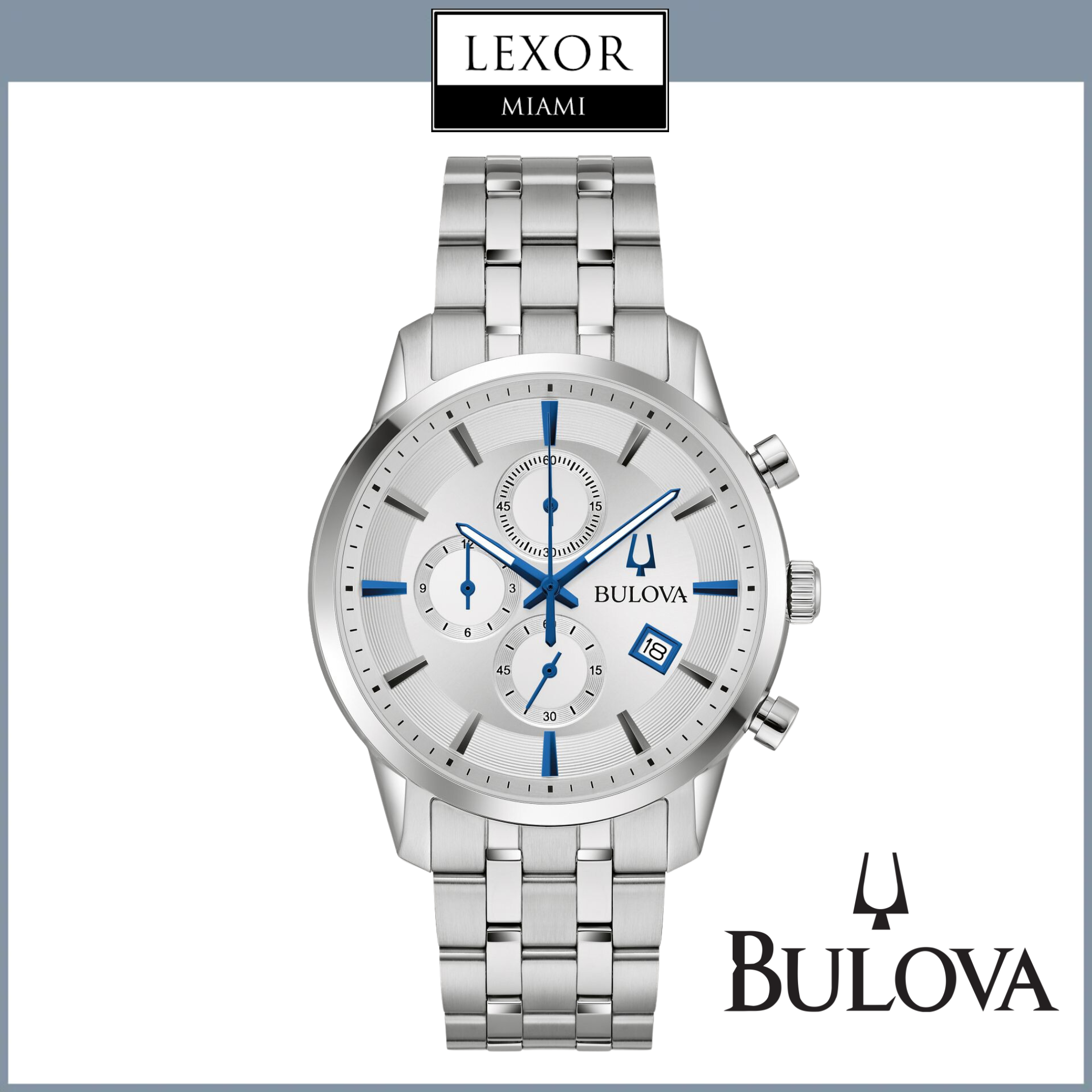 Bulova 96B404 BRACE M W BR SW CHRONO SUTTON Watches – Lexor Miami