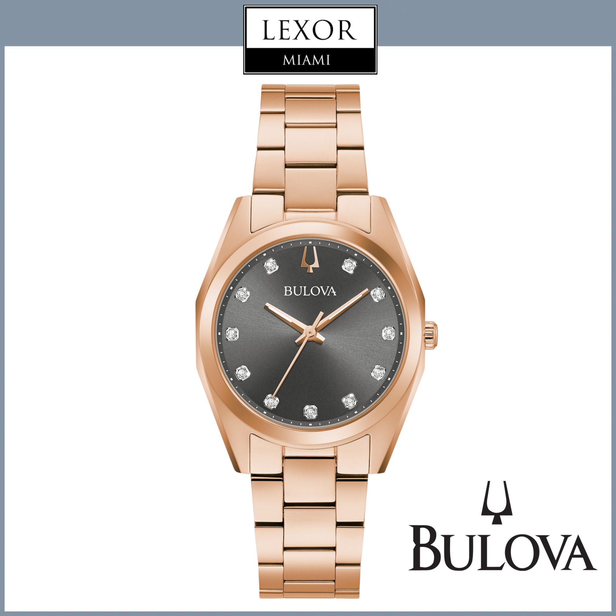 Bulova 97P156 Surveyor Rose Gold Stainless Steel Strap Women Watches ...