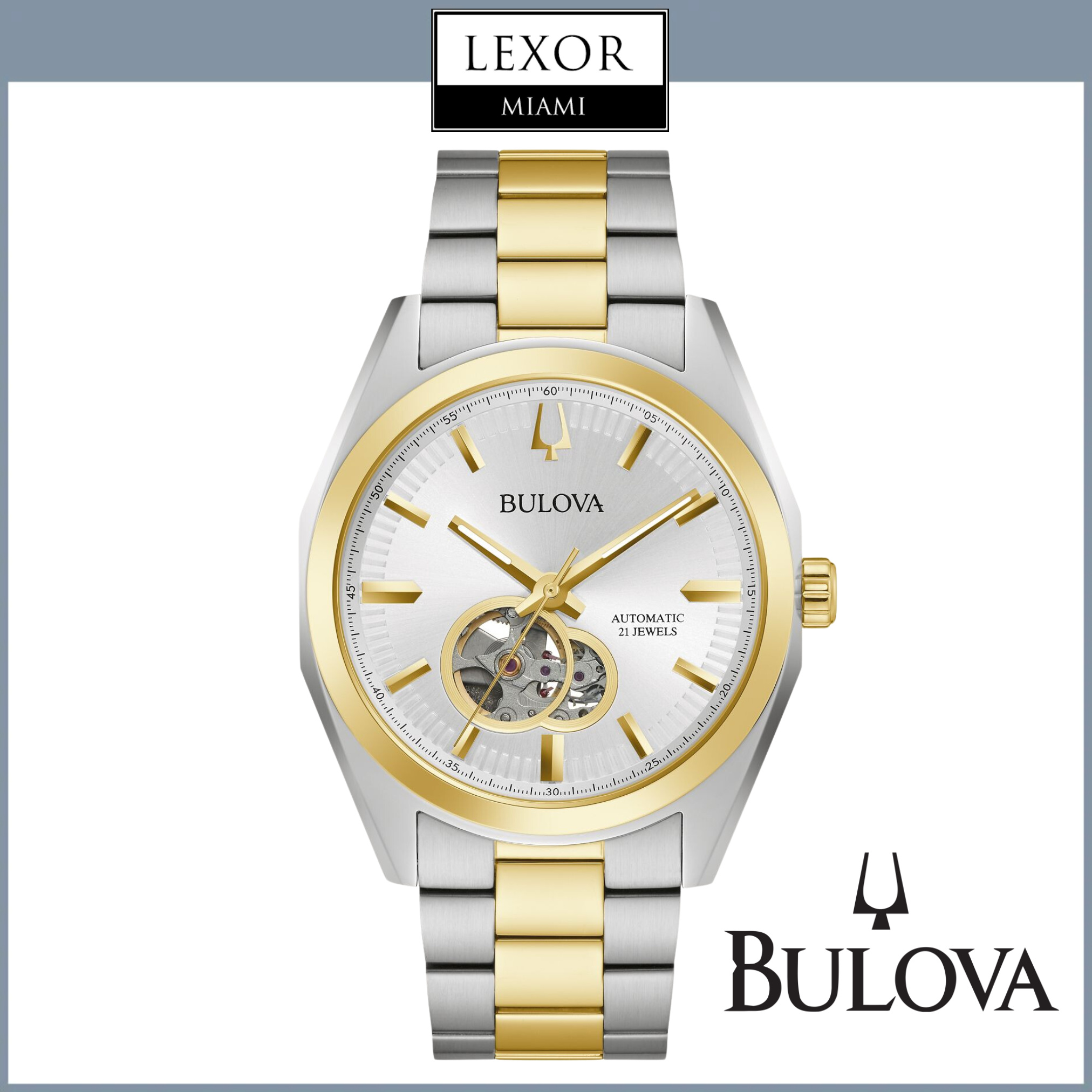 Bulova 98A284 Surveyor 2 Tone Stainless Steel Strap Men Watches – Lexor ...