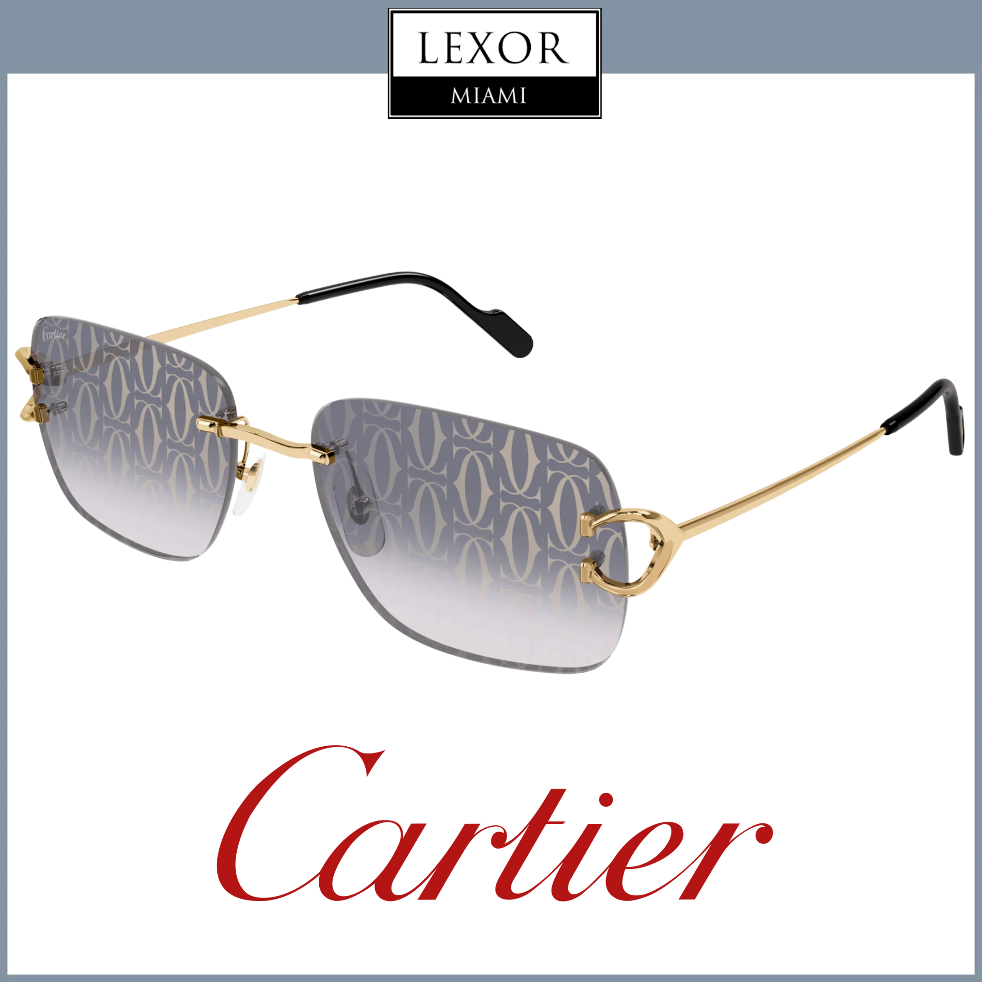 Cartier CORE RANGE CT0330S-007 57 Sunglass MAN METAL – Lexor Miami