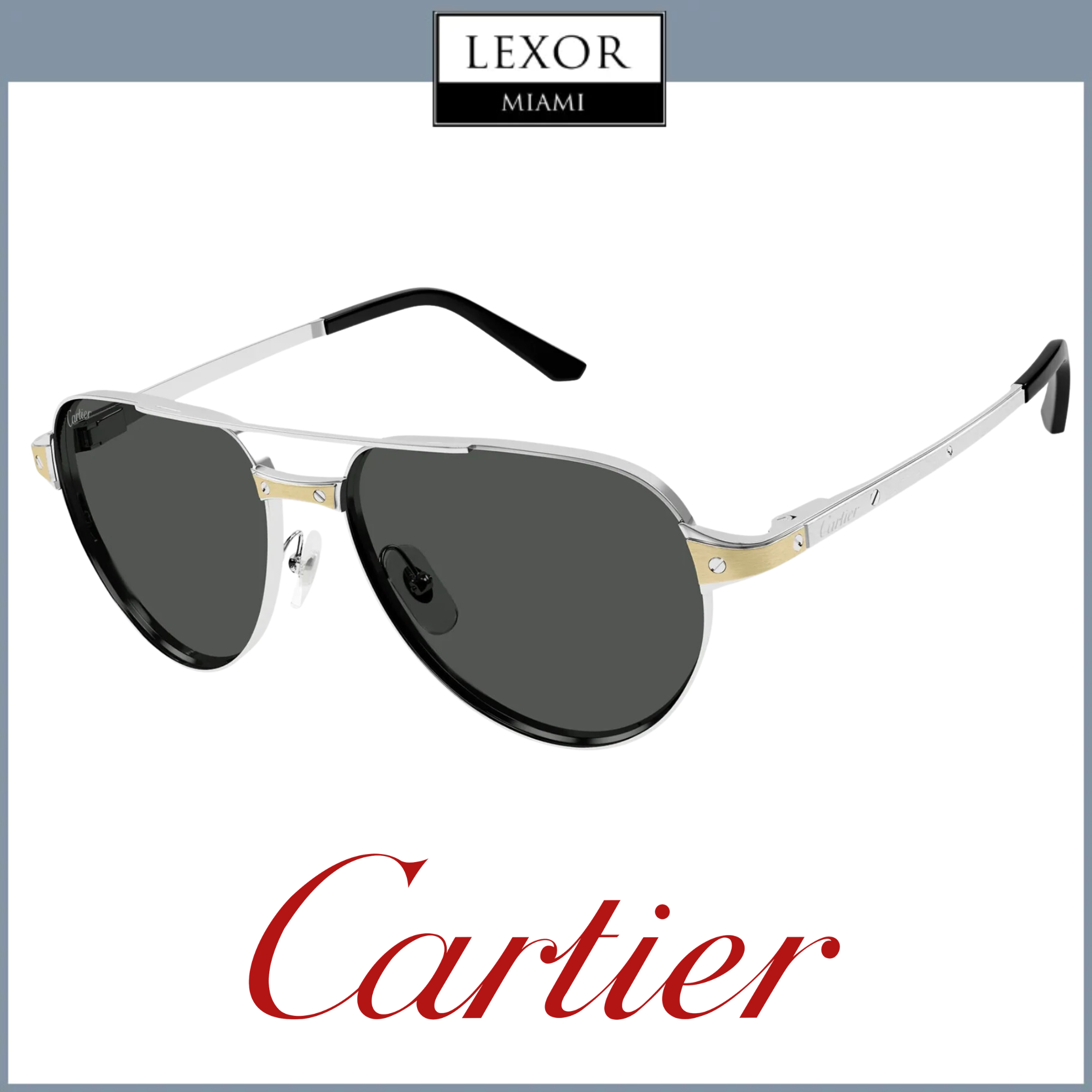 Cartier CT0425S-001 59 Sunglass MAN METAL – Lexor Miami