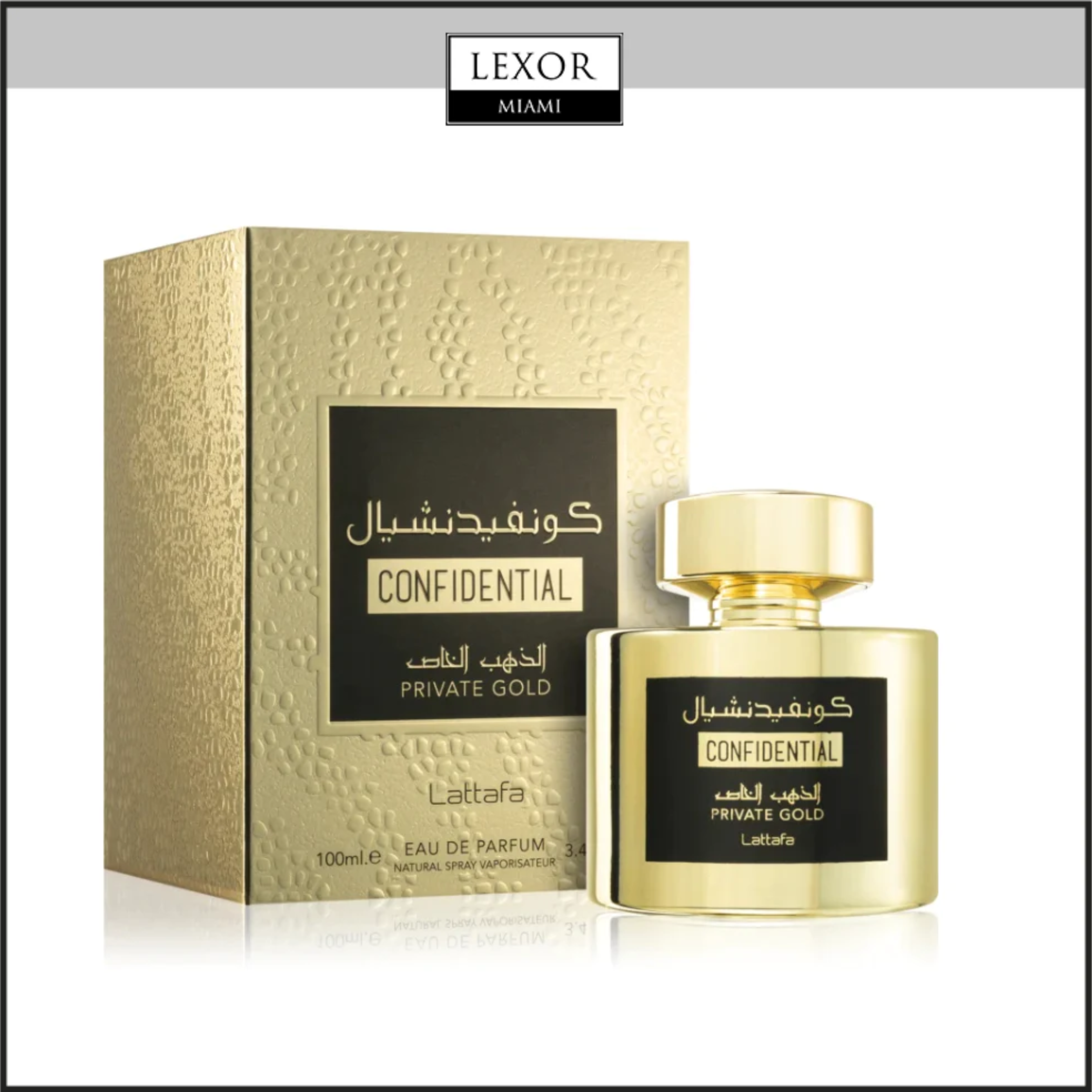 LATTAFA CONFIDENTIAL PRIVATE GOLD 3.4 EDP Unisex Perfume – Lexor Miami