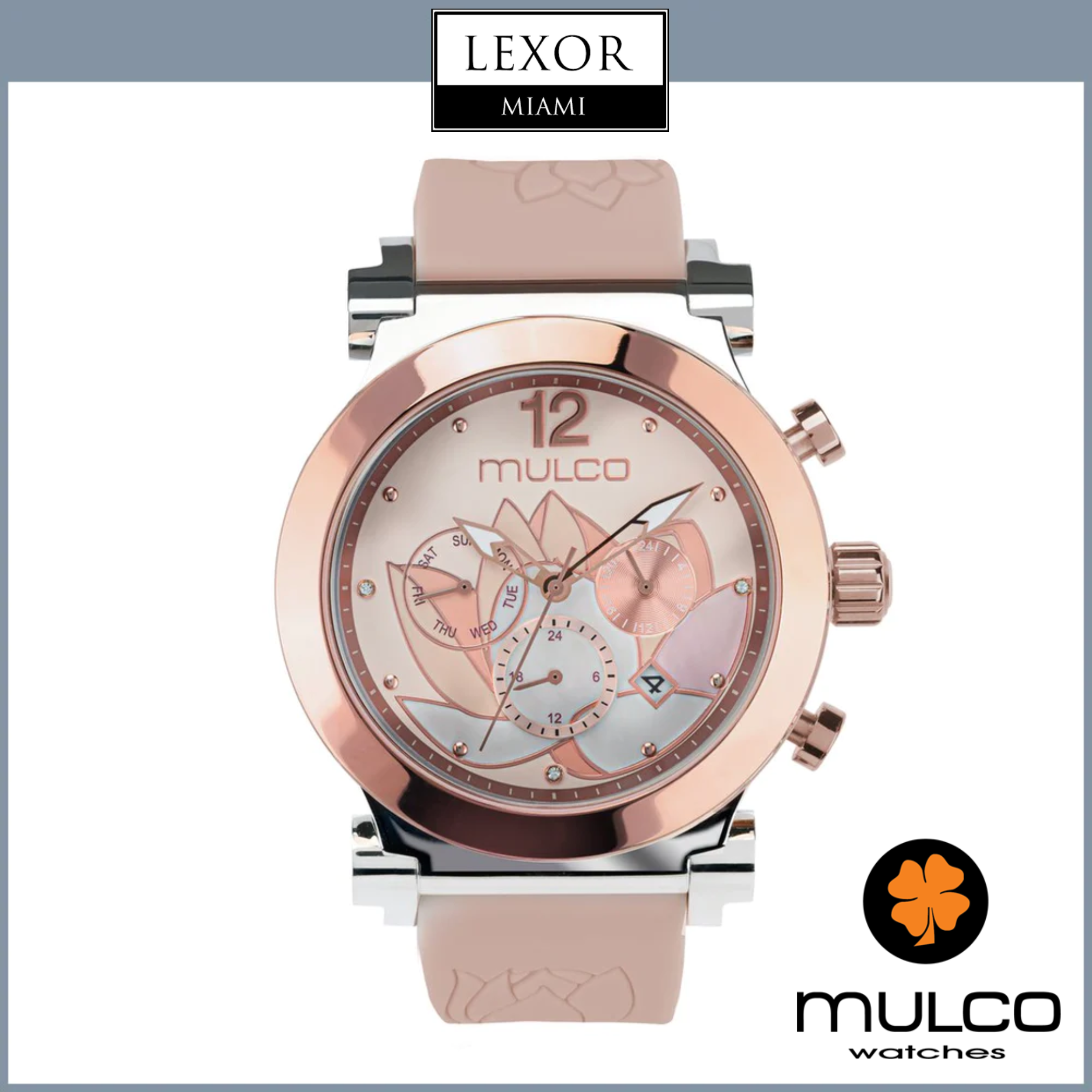 Mulco MW3 19001 081 La Fleur Lotus Pink Silicone Strap Women Watches ...