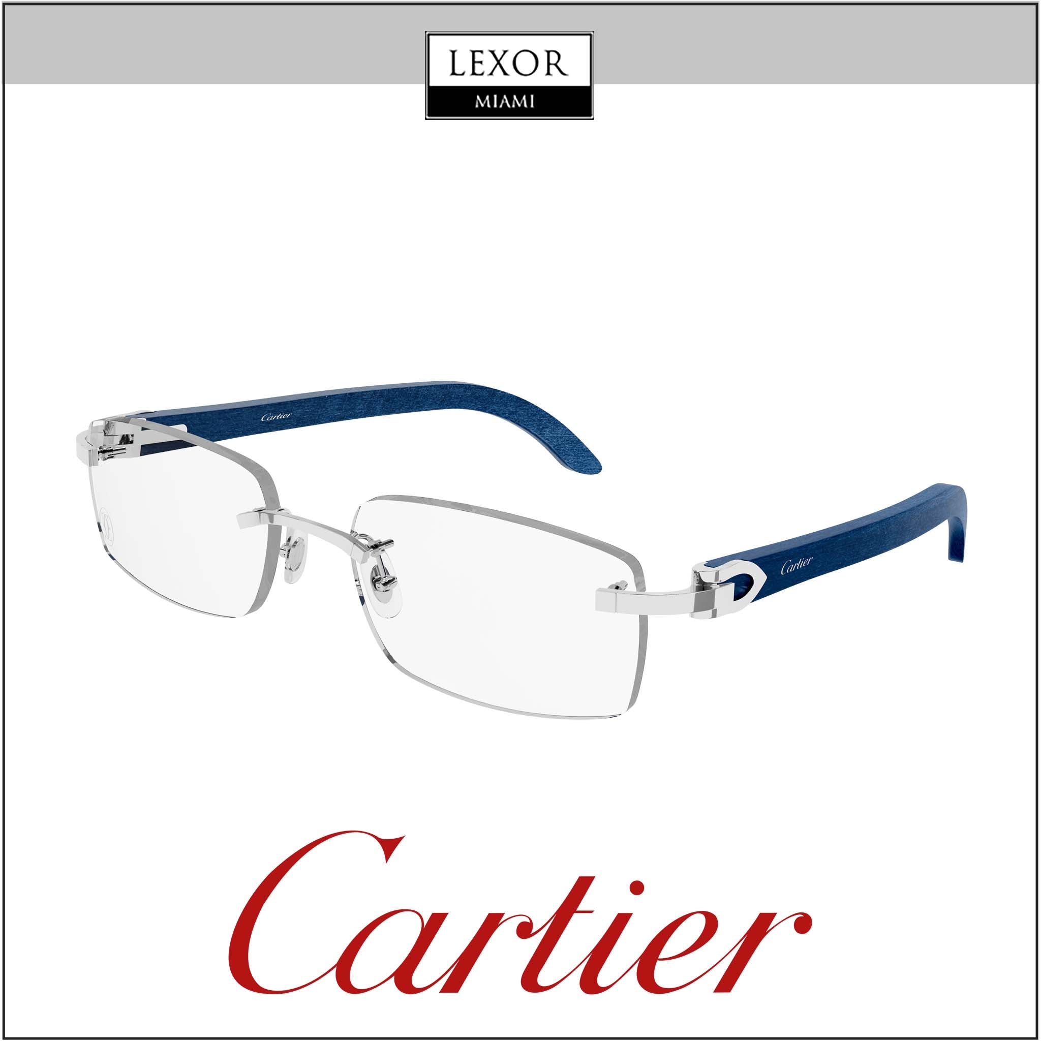 Cartier CT0052O-007 53 Optical Frame Unisex Meta – Lexor Miami